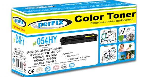 perFIX PF CRG054HY SARI YÜKSEK KAPASİTE TONER 2,3K